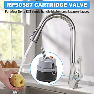RP50587 Delta Cartridge Valve Replacement for DST Single Handle Kitchen and Lavatory Faucets Repair Parts Universal Delta Faucet Diamond Seal Technology Single Handle Valve Cartridge with Allen Wrench
