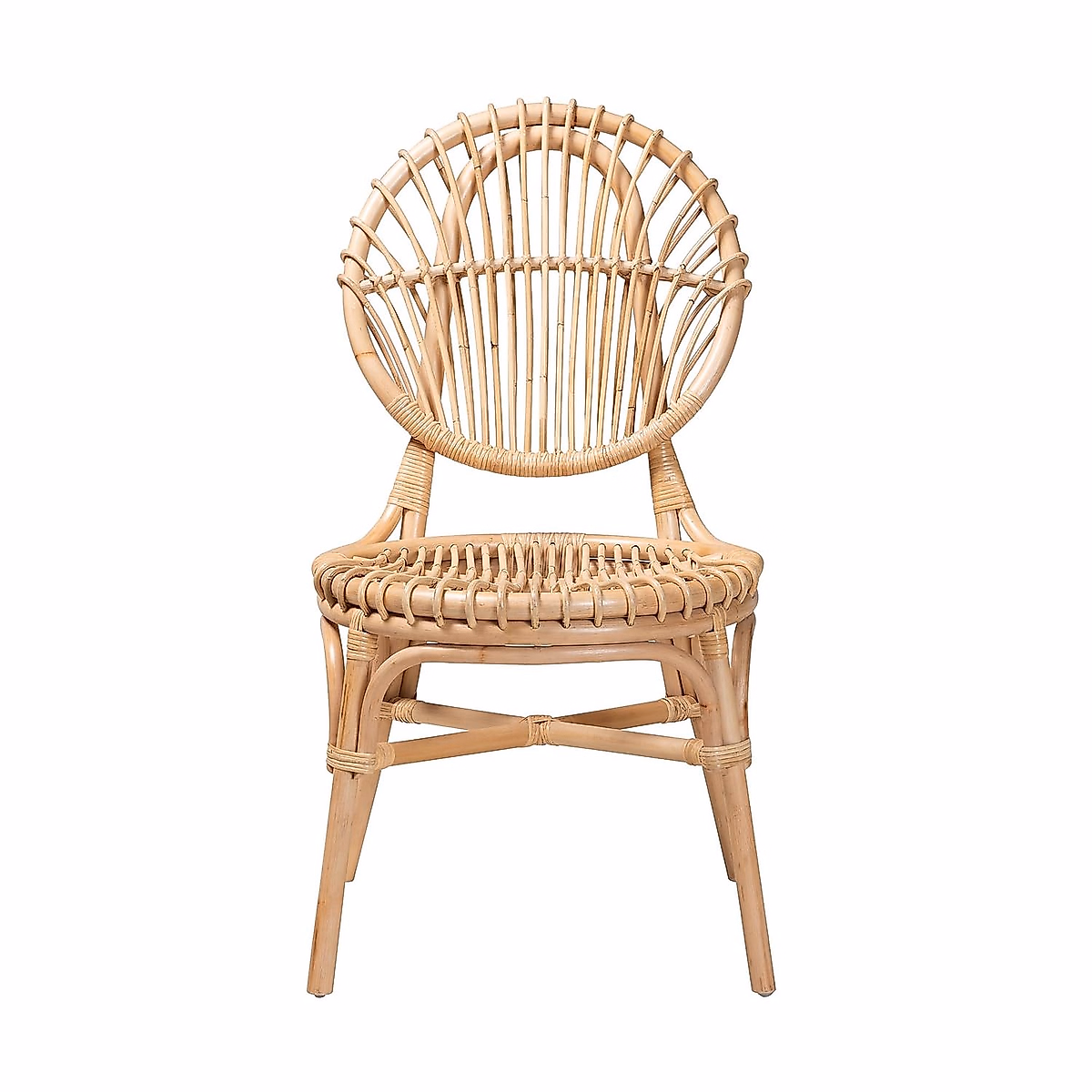 Bali & pari Iris Modern Bohemian Natural Brown Rattan Dining Chair