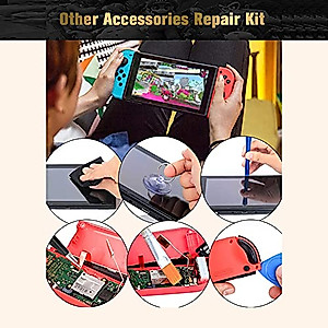 Joystick Repair Kit, 34pcs Joystick Replacement Accessories&Repair Tools, Switch Controller Repair Accessory Kit, Replacement Part Repair Kit for Joyc/on, Switch Li/te