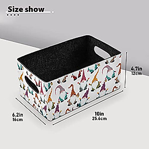 senya Christmas Storage Baskets 2 Pack, Christmas Gnomes Seamless Small Foldable Storage Box for Cosmetic Organizing Decorative Baskets for Shelves, Table, Home