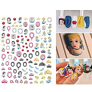 Cute Cartoon Nail Art Sticker Nail Art Supplies 3D Self-Adhesive Nail Decals Designer Nail Stickers Cartoon Nail Designs for Women Girls Acrylic Nails Decoration Manicure Accessories 4 Sheets