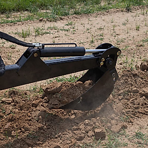 Titan Attachments 8in Wide Backhoe Bucket, 3-Carbon Steel Teeth, Hydraulic Tilt Backhoe & Excavator Attachment