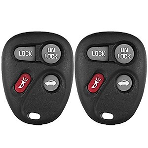 SCITOO 2pcs Keyless Remote Key Fob Clicker Case Shell 4 Buttons Replacement for 1996-2005 Buick Park Avenue Cadillac Pontiac Bonneville Seville KOBLEAR1XT