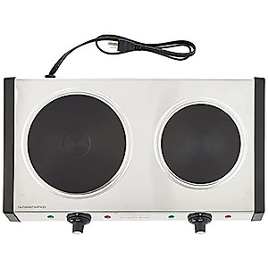 Cuisinart Cast-Iron Double Burner, 11.5"(L) x 19.5"(W) x 2.5"(H), Silver