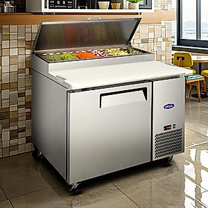 ORIKOOL 44" Commercial Pizza Prep Table, 11 Cu.ft Capacity, ETL & DOE Listed