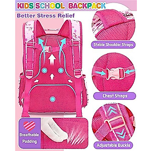 LYNXCHER Kids Backpack for School Girls Boys Toddlers Bookbag Cute Preschool Primary Elementary School Kindergarten Lightweight Gifts Bags(Pink Unicorn, 7L for 3-4 Years)