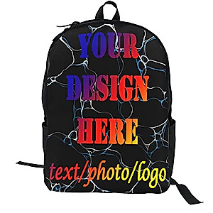 Imyyciml Custom Backpack Personalized Schoolbag Bookbag Add Your Photo Design Your Personal Backpack For Family, 16.9 X 12.6 X 5.5 In