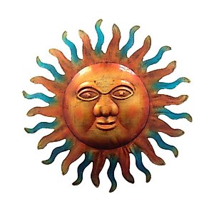 WOERTE HOME Indoor or Outdoor Decoration Artistic Metal Sun Wall Art 12.8-Inch