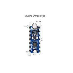 waveshare RP2040-Plus Mini Board High-Performance Pico-Like MCU Board Based on Raspberry Pi RP2040 Chip,Dual-core Arm Cortex M0+ Processor,USB-C Connector,Onboard 4MB Flash,Higher Current DC-DC Chip