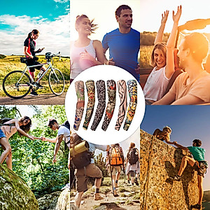 Benbilry 6pcs Art Arm Fake Tattoo Sleeves Cover For Unisex Party Cool Man Woman Fashion Tattoos & Body Art Temporary Waterproof Sunscreen Nylon Kit
