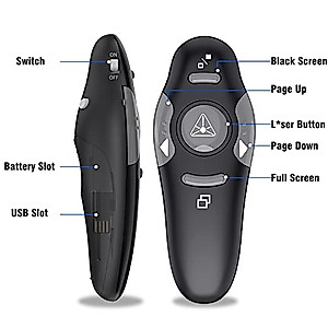 Presentation Clicker Wireless Presenter Remote Clicker for PowerPoint Presentation Remote, RF 2.4GHz USB Presentation Clicker PPT PowerPoint Clicker for Mac, Keynote, Computer, Laptop