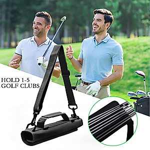 Mini Golf Club Bag Lightweight Shoulder Carrier Driving Range Practice Pack Portable Course Training Travel Case Foldable Sunday Bag Holding 3-5 Golf Clubs for Men Women Golfer