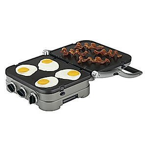 Cuisinart GR-4N 5-in-1 Griddler, Silver, Black Dials (Renewed)