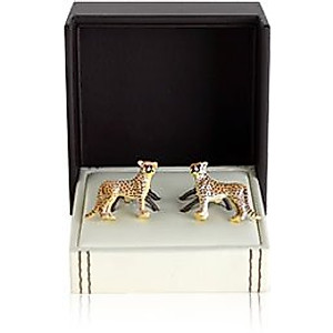 Cuff-Daddy Painted Cheetah Cufflinks with Travel Presentation Gift Box