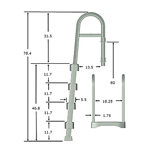 Blue Wave Snap-Lock Deck Ladder for Above-Ground Swimming Pools in Taupe – 60-in Max Height