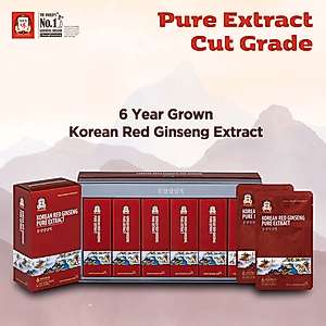 CheongKwanJang [Korean Red Ginseng Pure Extract Cut 100% 6-Year-Old Korean Red Ginseng Roots, Immune System Support Supplement Booster - 90 mL Pouch (30 Count)
