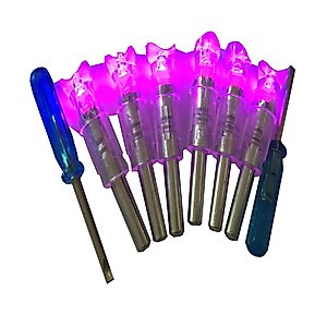 JIEXI HWYP Automatically Bow String Activated Lighted Crossbow Arrow Nocks Pack of 6 (Purple)