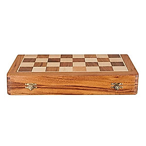 14 Inch Large Wood Magnetic Chess Set with Storage - Folding Wooden Travel Chess Board Game with Chessmen Storage - Handmade Tournament Chess Set - Best Strategy Educational Toy for Adults Teens