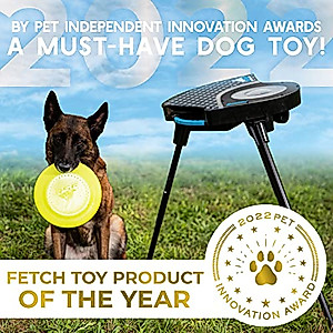 Franklin Pet Supply Co. Automatic Disc Launcher for Dogs - Ready Set Fetch Automatic Disc Tosser Dog Toy for Fetch - Portable Thrower Toy - Battery Powered