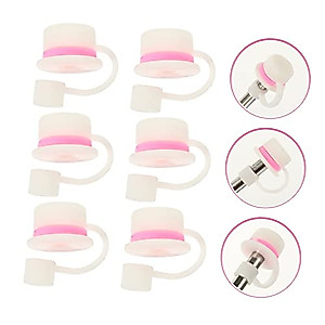 ABOOFAN 18 Pcs Straw Cap Straw Covers Straw Decors Silicone Straw Straws for Tumblers Straw Hole Cover Drinking Straw Cover Reusable Straw Tips Covers Straw End Plugs Glass Straight 8mm