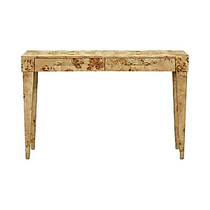 MAKLAINE Modern Contemporary Wood Work Desk in Natural Burl Finish