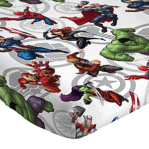 Jay Franco Marvel Avengers Marvel Team Twin Sheet Set - Super Soft and Cozy Kid’s Bedding - Fade Resistant Polyester Microfiber Sheets (Official Marvel Product)