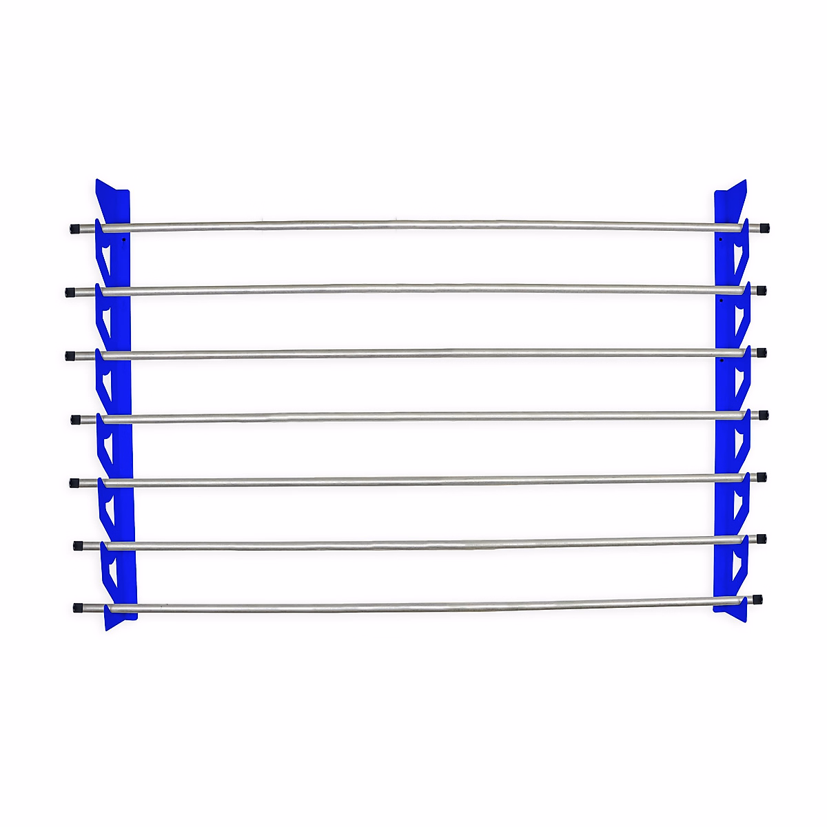 Generic 7 Roll Wall Mount Storage System Rack Kit for Car Vinyl & Tint - Large Sign & Banner Material Holder, Fabric Spool Convenient Craft Stand (With 68"" Poles, Blue Powder Coating), 21-1-07BL-68