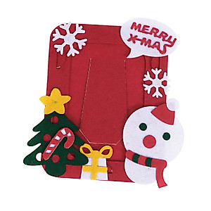 Homoyoyo Photo Frame Christmas Ornament Holiday Picture Frame Decorative Photo Frame Unfinished Photo Frame Kit Nonwoven Photo Frame Handmade Frame Red Picture Frame Child Suite Kraft Paper