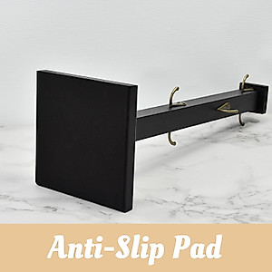 EMASON Rustic Coffee Mug Tree Stand, Solid Wood Holder for 6 Mugs, Space-Saving Kitchen Organizer, Stylish and Sturdy Cup Display Rack, Black