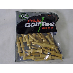 Pride Golf Tee, 3-1/4-Inch Stepdown Tee, 25 Count, Natural