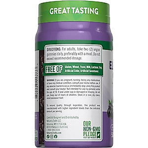 Nature's Truth Black Elderberry Gummies | 50 Vegan Gummies | with Vitamin C and Zinc | Berry Flavor | Vegan, Non-GMO, and Gluten Free Supplement