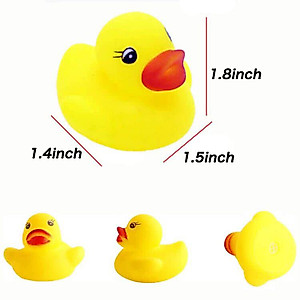 Umbresen Bath Duck Toys Yellow Rubber Ducks Preschool Bathtub Float Squeak Duckies Gift for Baby Toddler Infant Shower Car Pool Halloween Christmas Decorations (Yellow Set of 20)