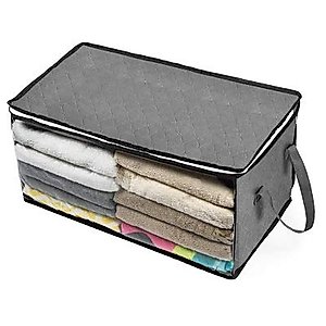 MXIAOXIA Quilt Storage Bags,Non-Woven Clothes Storage Boxes with Lids, Closet Storage Bags,-Proof and Dust-Proof Storage Bags (Color : E)