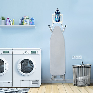 ORLESS Over The Door/Wall Mount Ironing Board Hanger, Laundry Room Iron and Ironing Caddy Board Storage Holder Cream