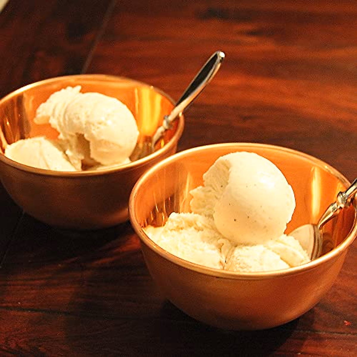 Alchemade Set of 2 Copper Ice Cream Bowls - 100% Pure Copper Bowls For Your Copper Kitchenware & Copper Dishware Collection - For Everyday Kitchen Use Or As A Metal Decorative Bowl
