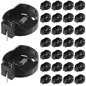 Coliao 30pcs CR2032 Battery Holder, Coin Cell Button Battery Holder Case, Coin Cell Holder CR2032 with 2 Pin Mounting