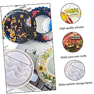 Beavorty 1 Set Eyelash Box Mold Round Silicone Molds Resin Molds Tray Round Mirror Tray Fake Eyelashes Box Resin False Eyelash Case Eyelashes Display Tray Resin Travel Disc Crystal White