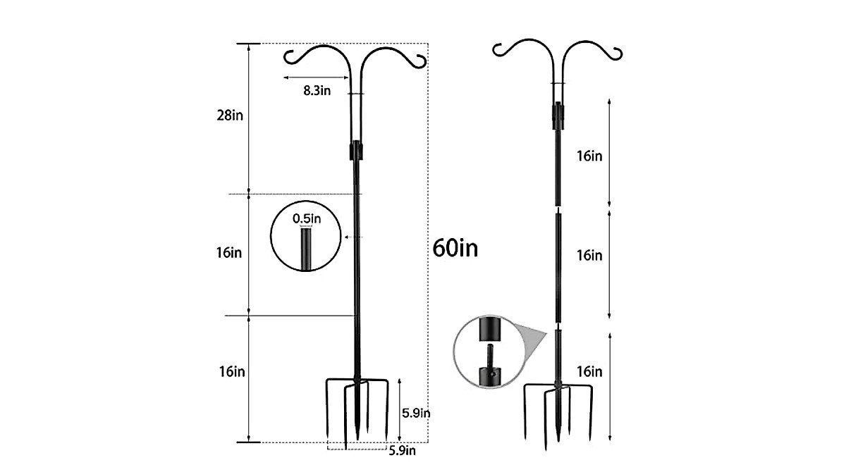 Adjustable LOLOST Shepherd Hooks for Outdoor Decor