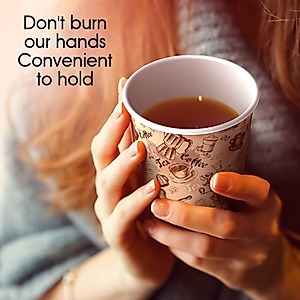 SheriffDrink Disposable Coffee Cups 8 oz Brown Paper Cups Printed Paper Cups Hot Beverage Paper Cup 8oz Colored Paper Cups Tea Cup Eco Friendly Paper Cups Pack of 50