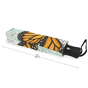 Compact Travel Umbrella Monarch Butterfly Illustration Drawn In Pen With Digital Color Sun & Rain Auto Open Close Protable Windproof Folding Umbrellas