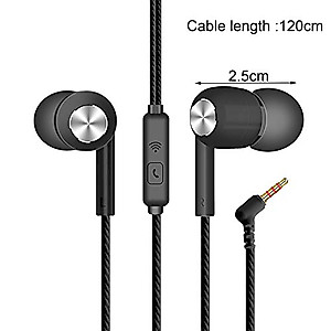 Heave Wired Headphones with 3.5mm Jack Microphone Powerful Bass in-Ear Headphones Noise Islating Earbuds for for Music,Gaming,Sports White