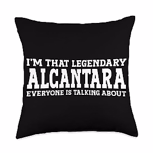Alcantara Gift Family Tee Last Name Birthday Gift Surname Funny Team Family Last Name Alcantara Throw Pillow, 18x18, Multicolor