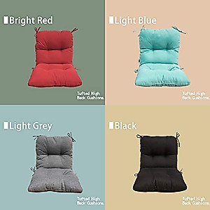 BOSSIMA Outdoor Indoor High Back Chair Tufted Cushions Comfort Replacement Patio Seating Cushions Set of 2 Light Blue