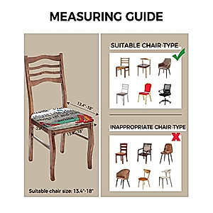 Chair Covers for Dining Room Set of 2, Removable Washable Office Chair Cover, Red High Heel Shoes on Colorful Wood Grain Background Chair Cushion Covers for Bar Stool Kitchen 13.4"-18"