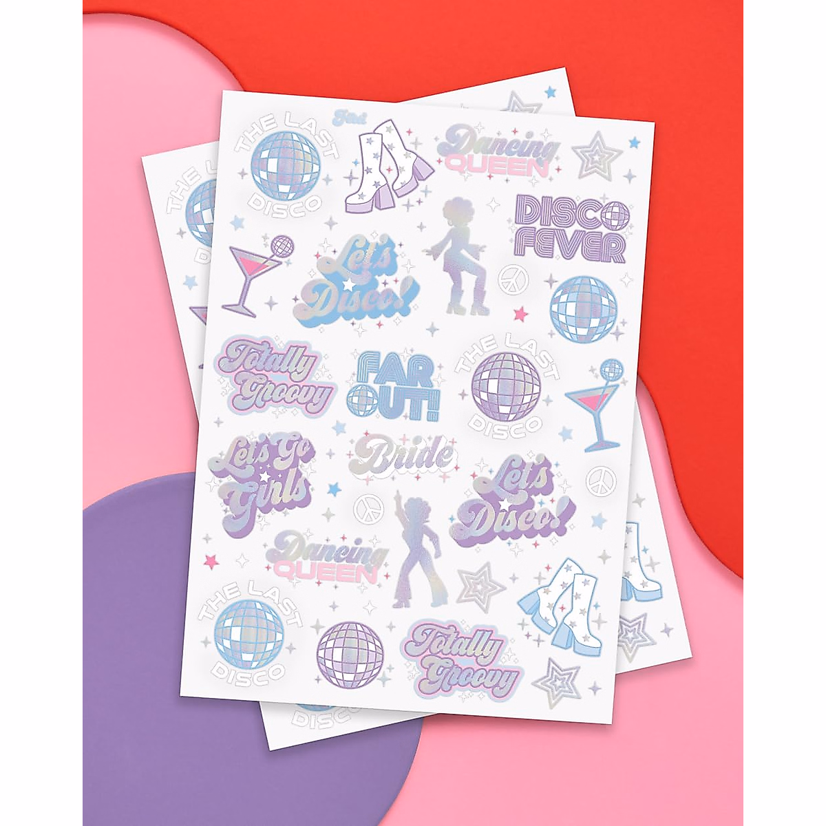 Last Disco Temporary Tattoos - 48 Foil Styles | Bachelorette Party Decoration, Bridesmaid Favor Bride to Be Gift + Bridal Shower Supplies