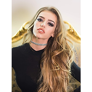 Hicarer 2 Pieces Rhinestone Choker Necklaces 1 and 3 Rows Women Crystal Choker Necklaces