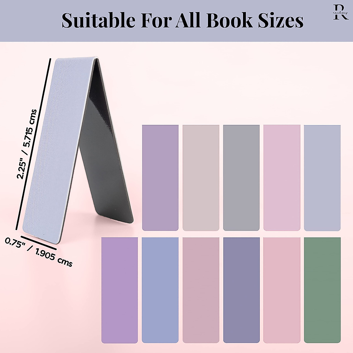 Magnetic Bookmarks for Books – Assorted Coloured 12 PCs Book Magnets for Readers – 2 Sides Printed – 0.8x2.4in