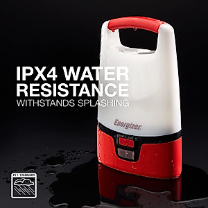 Energizer Vision LED Camping Lantern, Bright Battery Powered Lantern, Water Resistant Emergency Light, Pack of 1, Red