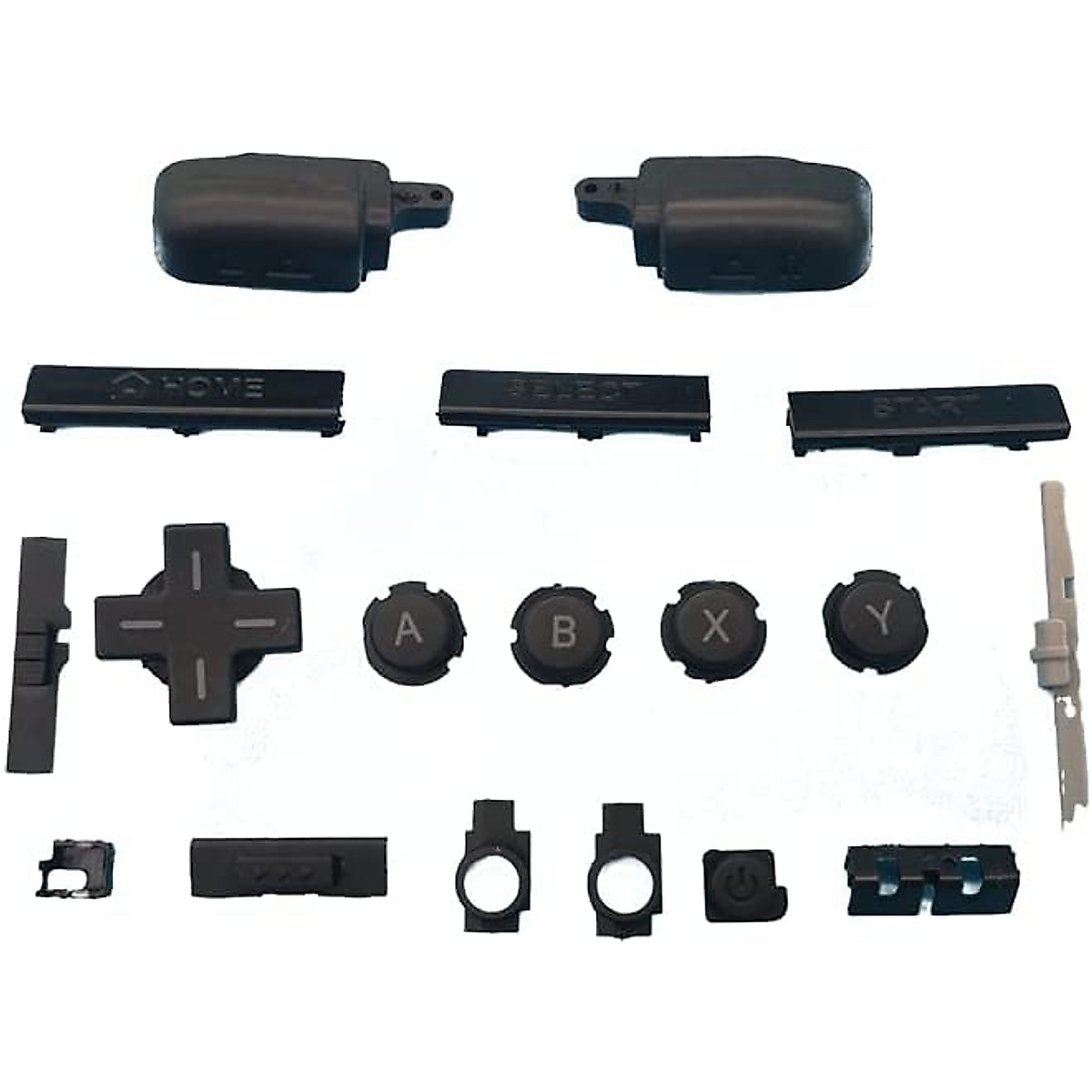 ABXY Button L R Trigger Home Button for 3DS XL LL Console Replacement (Black)