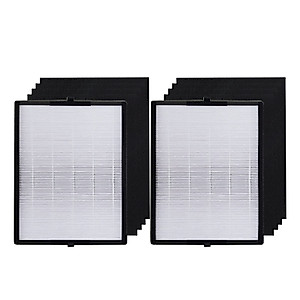 PUREBURG Replacement Filter Compatible with Alen 45i & Flex BreatheSmart Air Purifier B4-Fresh, FL40-Silver-Carbon, 2 x H13 HEPA + 8 x Activated Carbon Filters